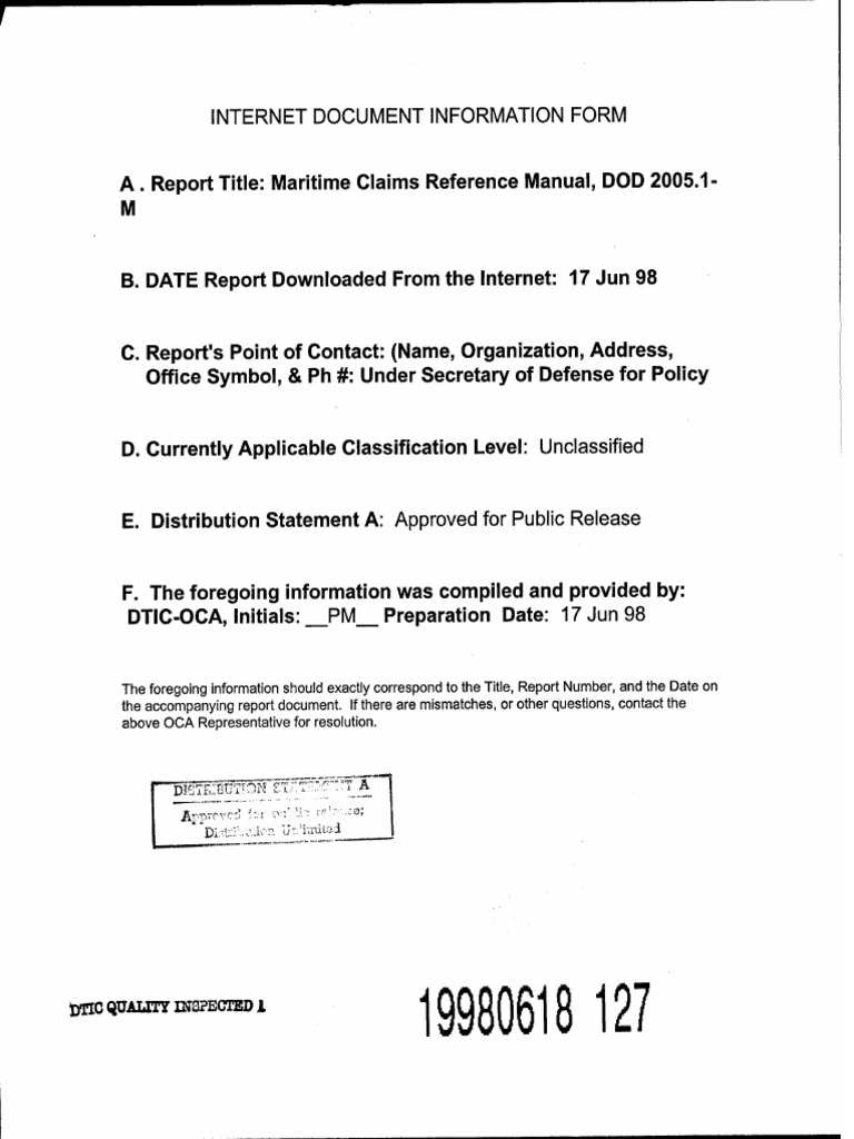 Maritime Claims Reference Manual - 1997 | PDF | United States ...