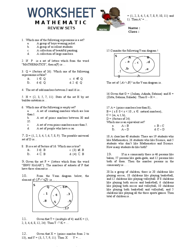 Worksheet Sets Review | PDF
