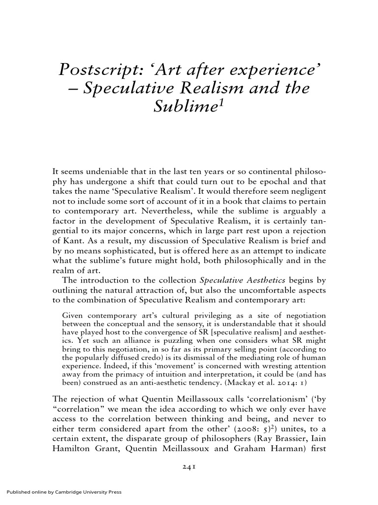 Zepke, Art After Experience | PDF | Experience | Martin Heidegger