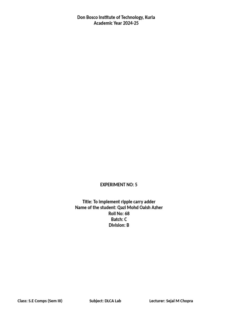 exp5 | PDF | Electronic Circuits | Computer Science