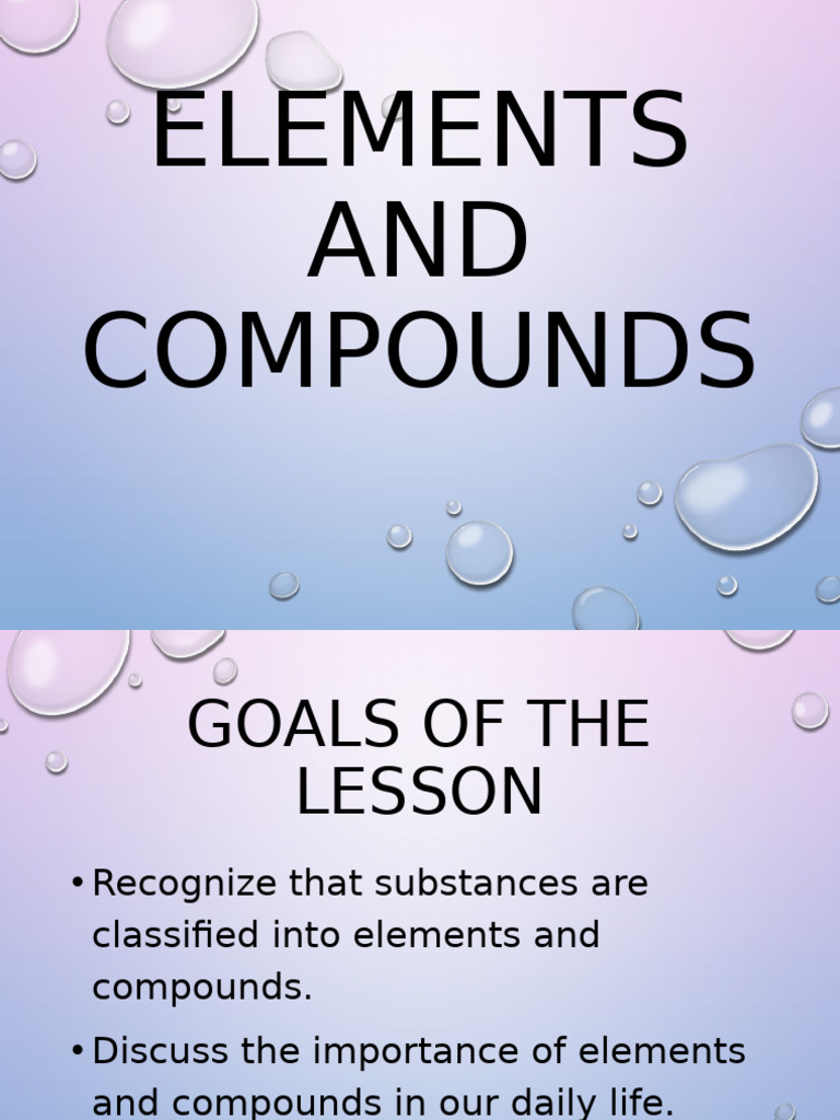 Elements and Compounds | PDF | Chemical Elements | Carbon