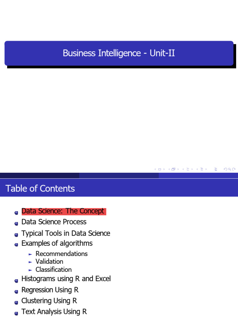 BI_Unit_2 | PDF | Cross Validation (Statistics) | Coefficient Of Determination