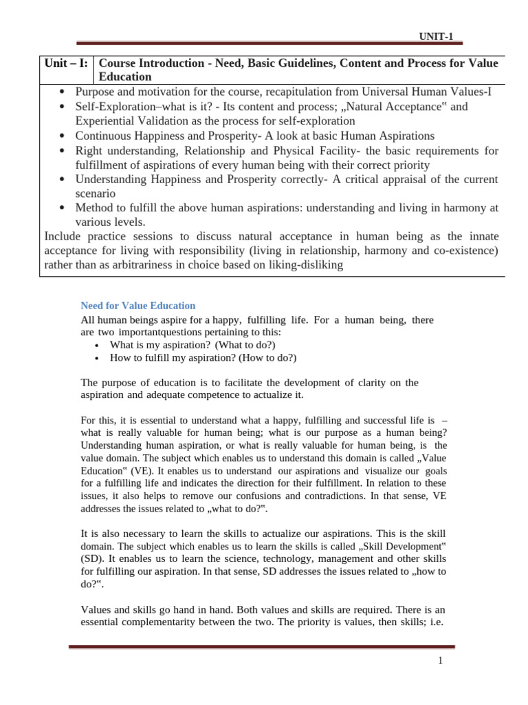 UHV Full Material | PDF | Consciousness | Feeling