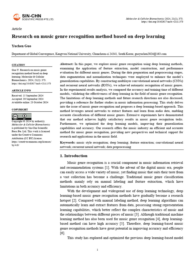 Research On Music Genre Recognition Method Based o | PDF | Deep ...