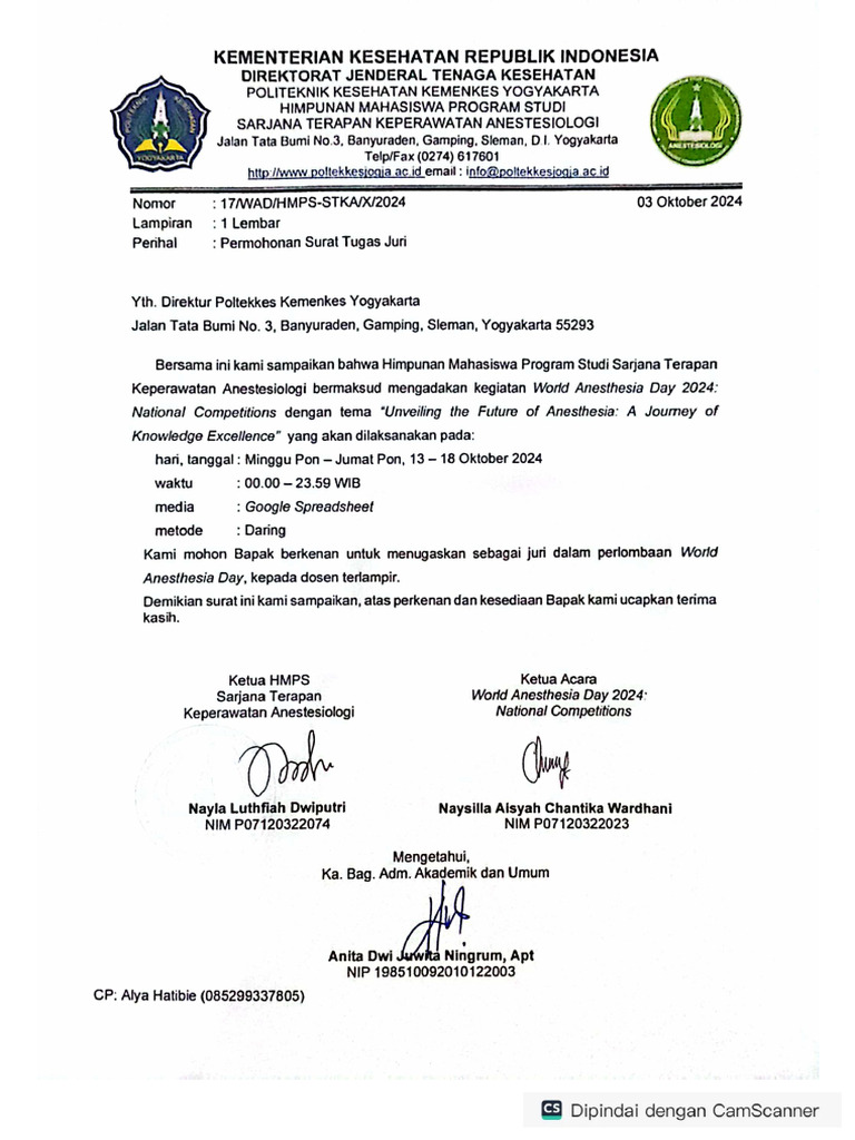 Surat Tugas Juri Internal WAD 2024 | PDF