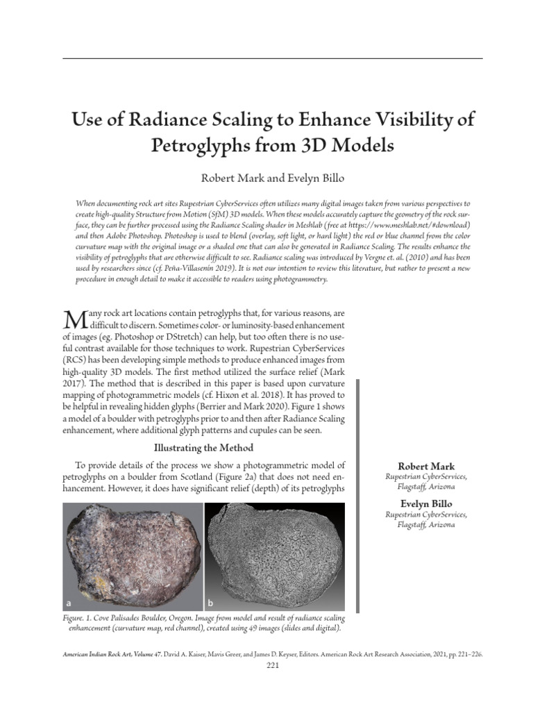 Radiance Scaling to Enhance Visibility of Petroglyphs From 3D Models ...