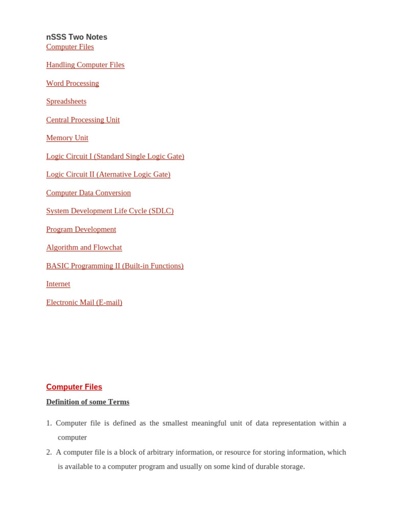 Year 11 Lesson Note ICT | PDF | Logic Gate | Computer Data Storage