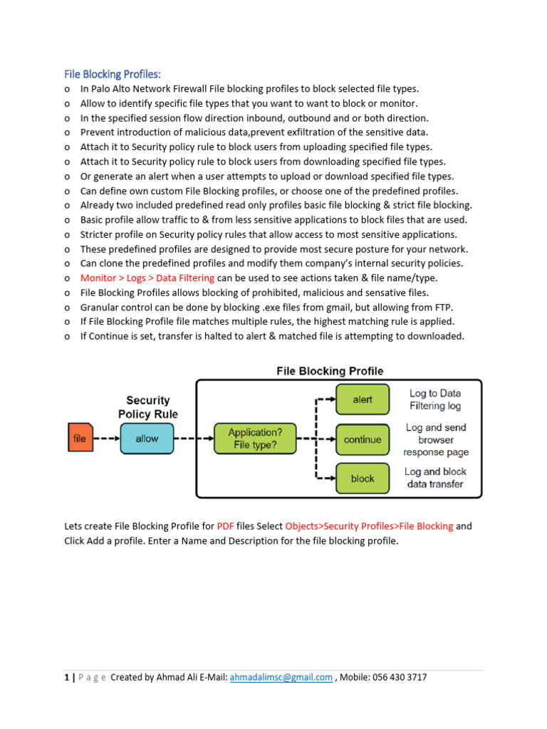 File Blocking Profiles in Palo Alto Firewall | PDF | Computer File ...