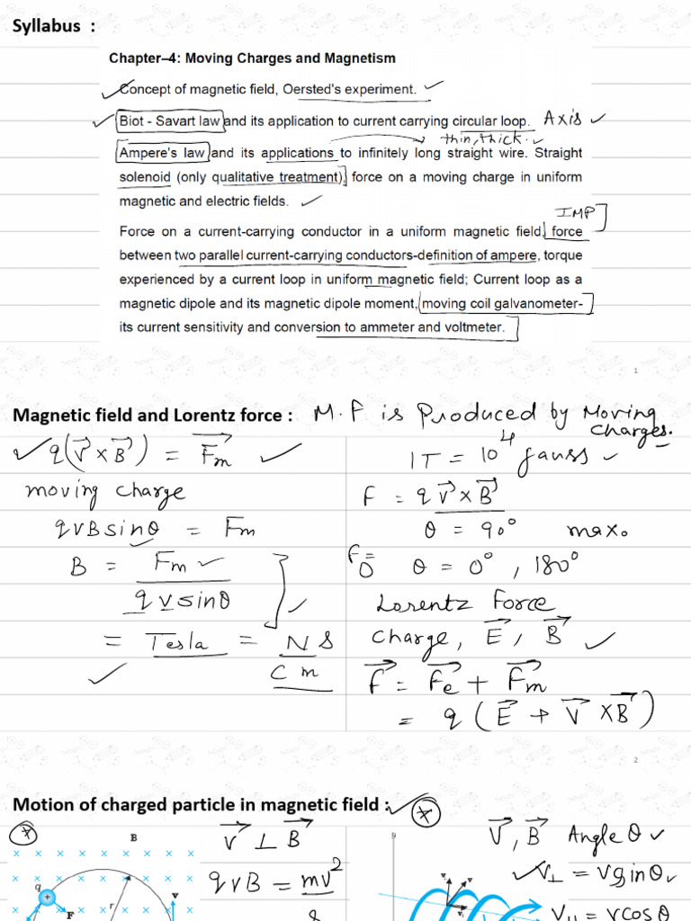 Magnetic Fields & Forces Syllabus | PDF