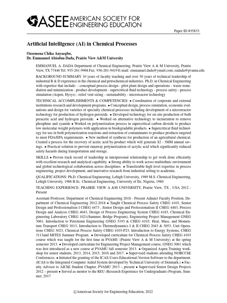 AI in Chemical Engineering | PDF | Artificial Intelligence ...