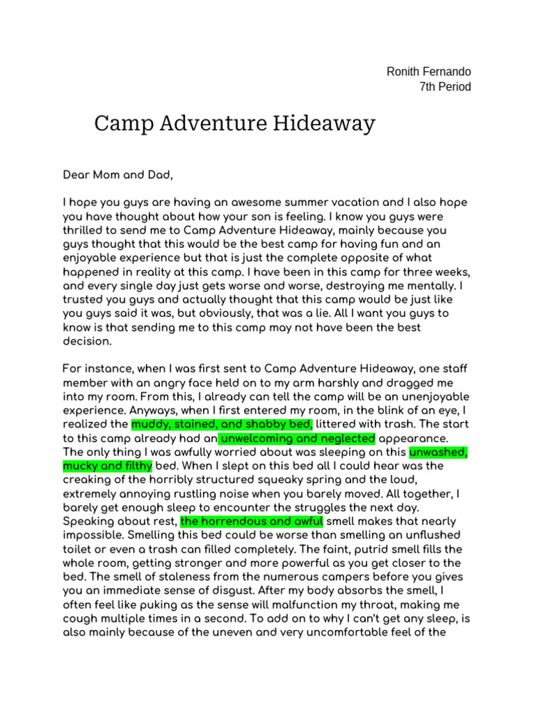 Camp Adventure Hideaway | PDF