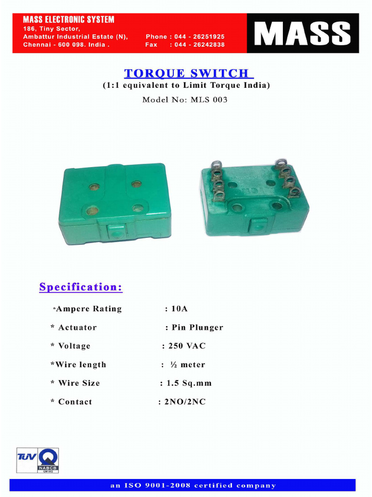 LIMIT SWITCH ROTARK ACTUATOR (1) | PDF
