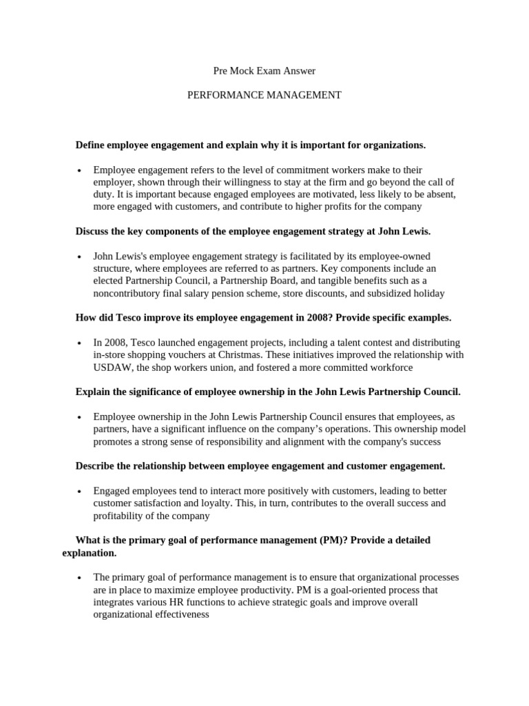 Answer PERFORMANCE MANAGEMENT | PDF | Performance Appraisal | Goal