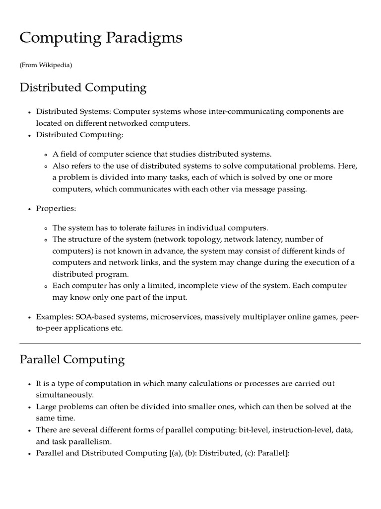 Computing Paradigms | PDF | Peer To Peer | Computer Cluster