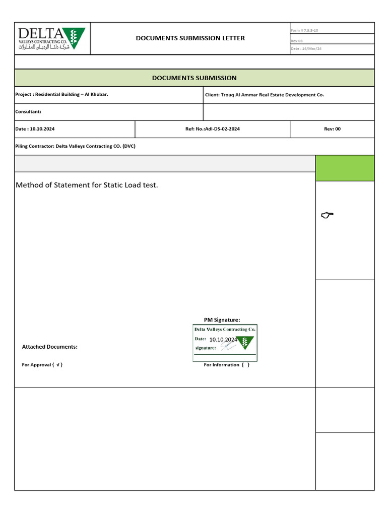 Static Load Test Method Statement | PDF | Beam (Structure) | Deep ...