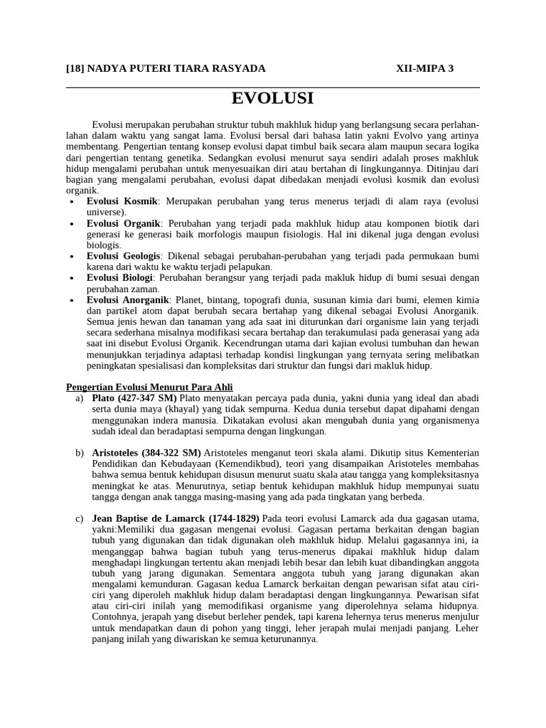 Evolusi: Proses dan Teori Utama | PDF