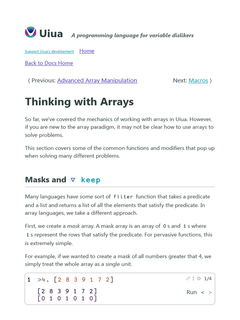 Thinking With Arrays Uiua Docs Pdf String Computer Science 2137