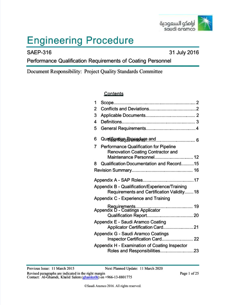 Saep 316 2016 PDF | PDF | Specification (Technical Standard) | Certification