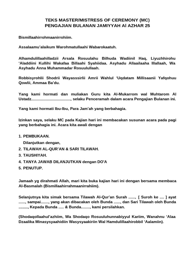 Rundown Kajian | PDF