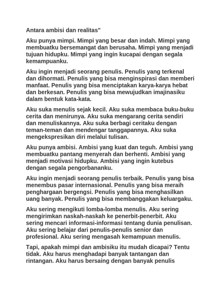 Monolog Mimpi Seorang Penulis | PDF