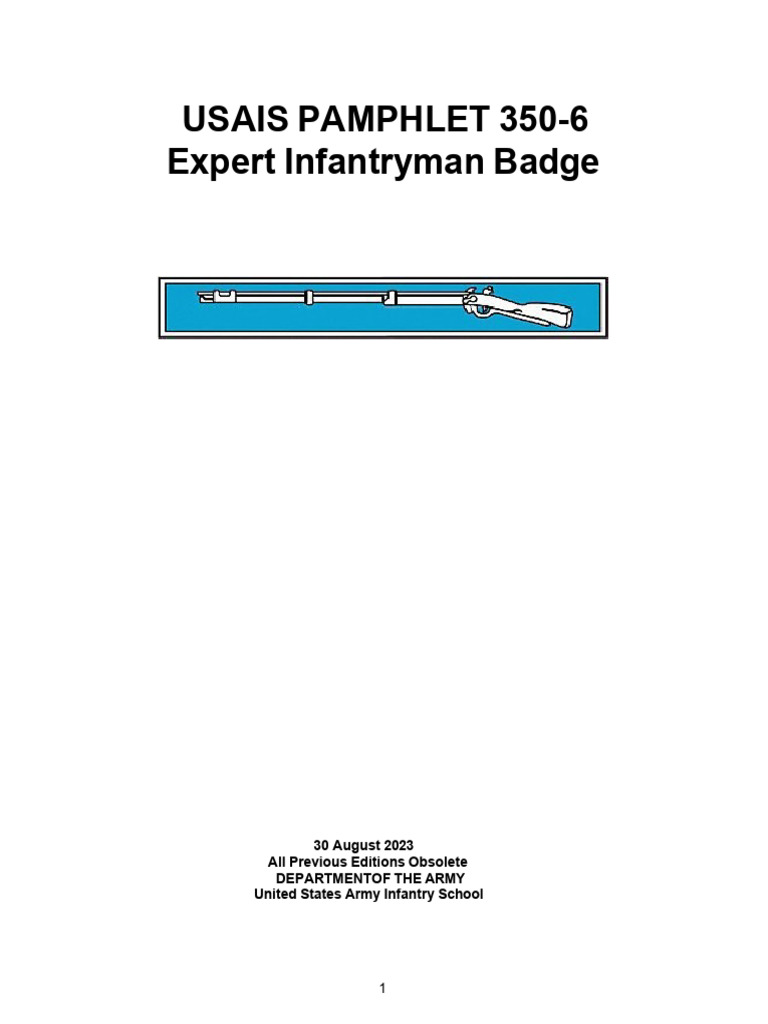 Usais Pamphlet 350-6 Expert Infantryman Badge | PDF | Military Science