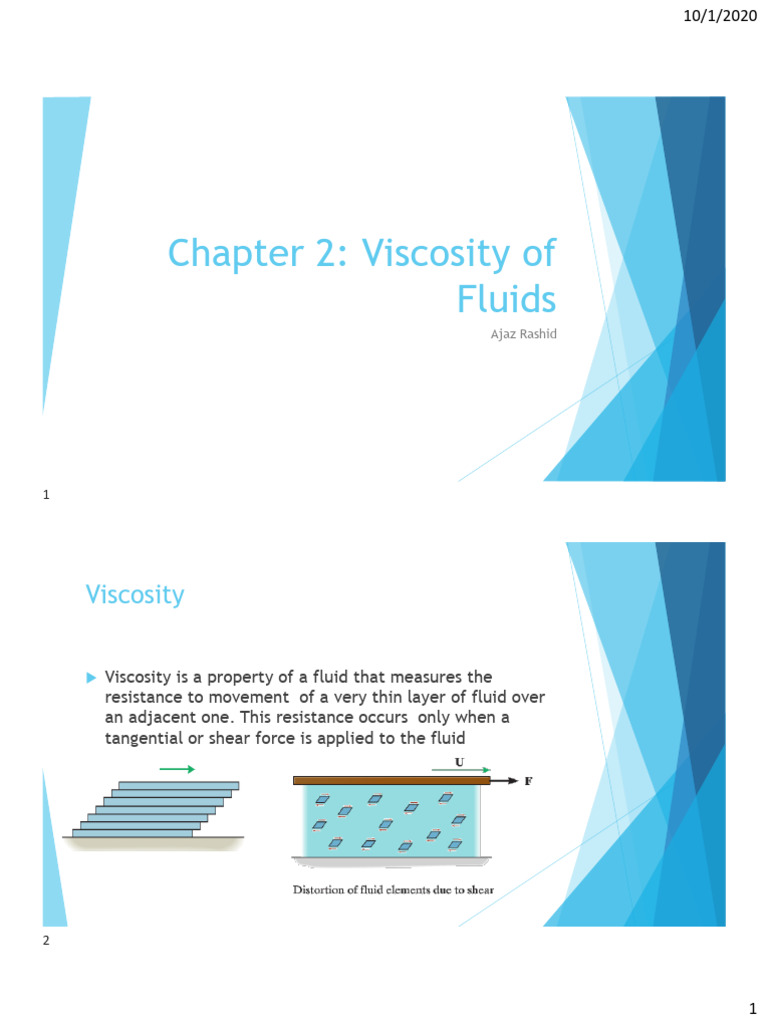 Chapter 2 | PDF | Viscosity | Shear Stress