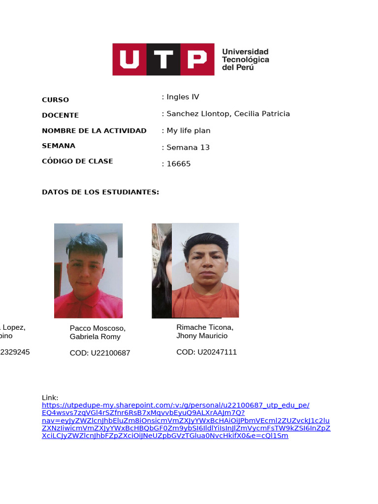 Week 13 - Task Assignment - My Life Plan - TA3 | PDF