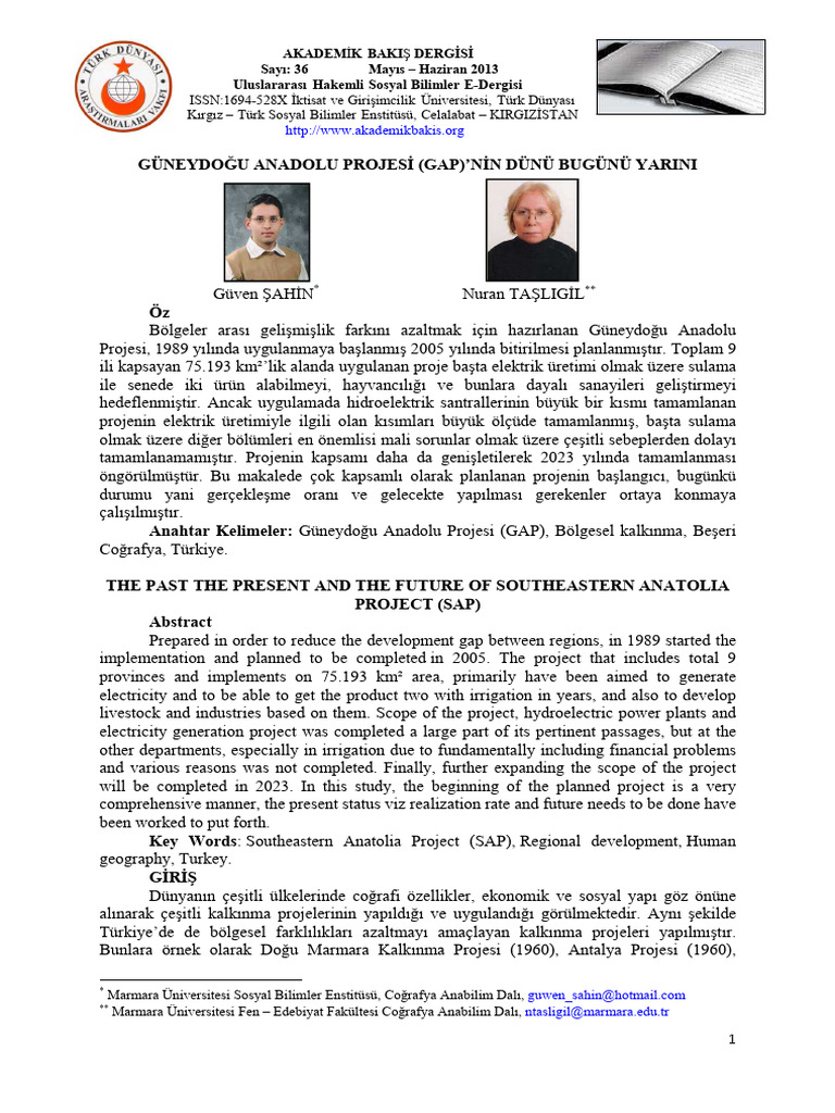 Guneydogu - Anadolu - Projesi - GAP - Nin - Dünü Bugünü YarınıGAP | PDF