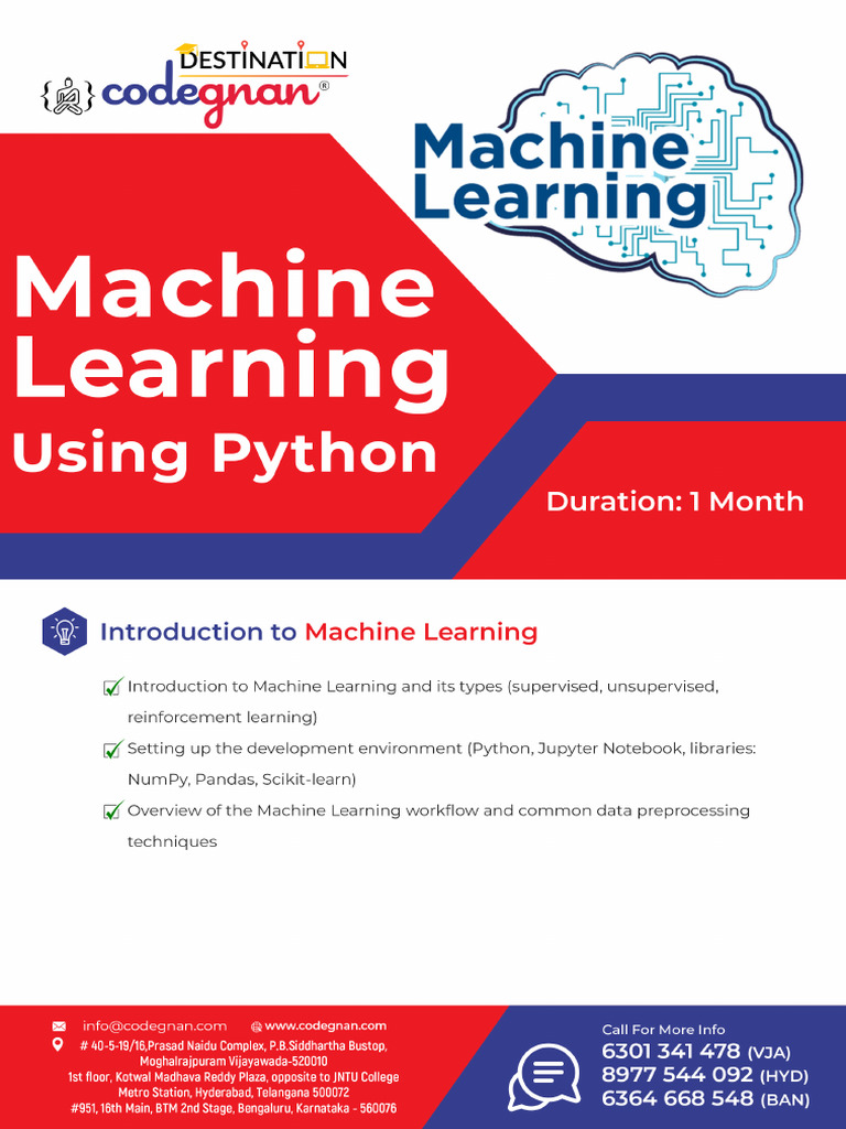 Machine Learning Using Python Curriculum | PDF