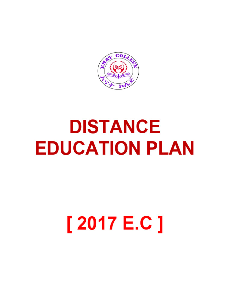 Distance Annual Plan DED | PDF | College | Ethiopia
