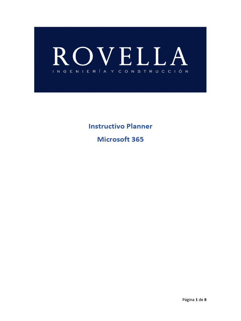 5 - Instructivo Básico Planner | PDF | Microsoft | Microsoft Excel