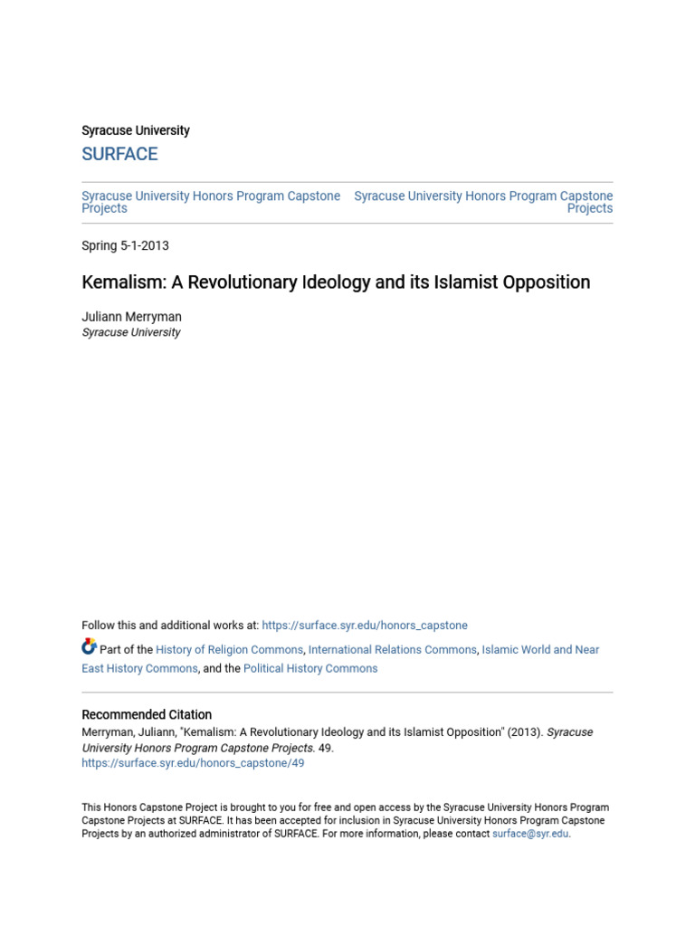 Kemalism_ A Revolutionary Ideology and its Islamist Opposition | PDF ...