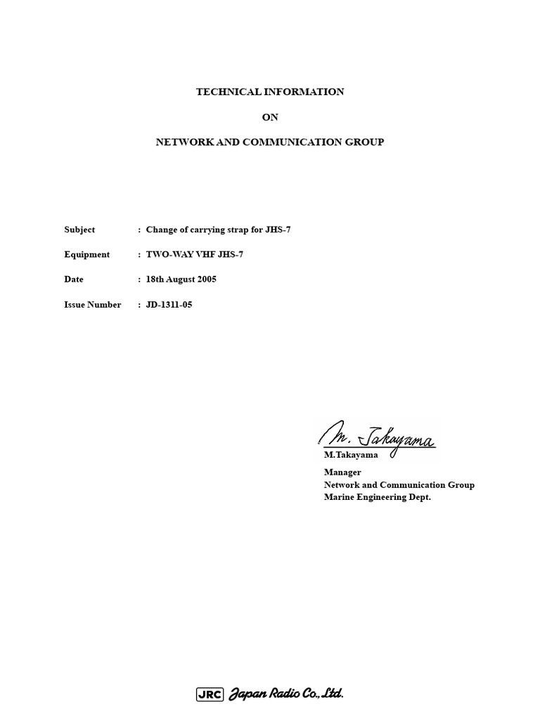 JRC Portable VHF Radio Jd1131e | PDF | Transmitter | Duplex ...