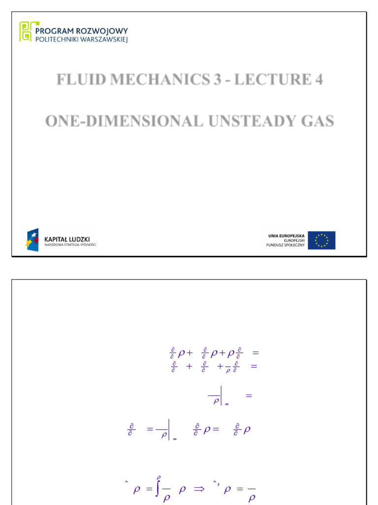 FM3 - Lecture - 4 - Nonstationary Gas Flows | PDF | Fluid Dynamics | Equations