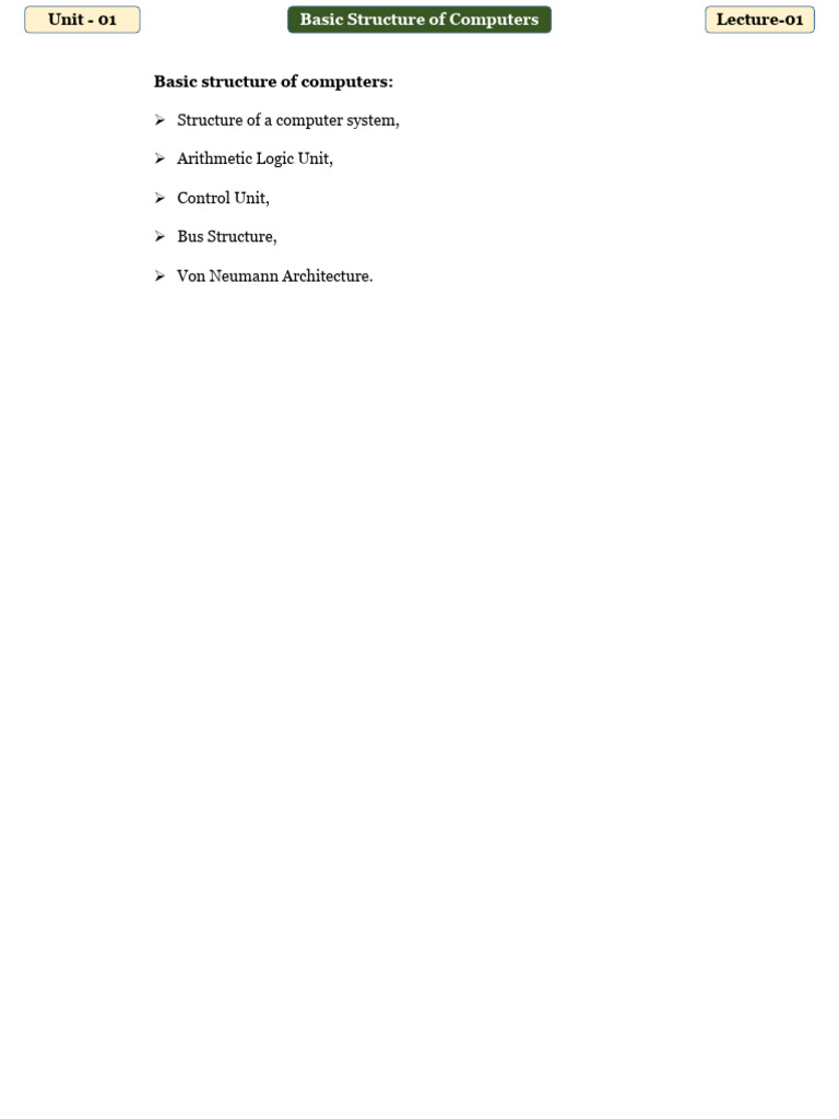 COA unit 1 | PDF | Central Processing Unit | Computer Data Storage