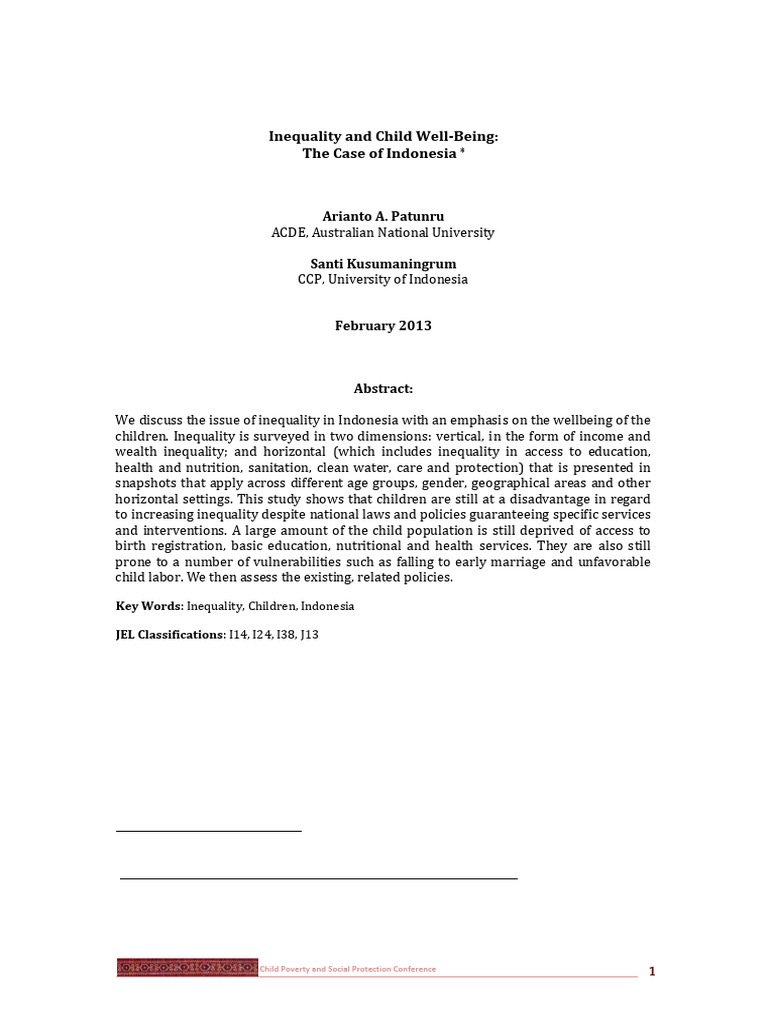0101 Patunru Paper | PDF | Poverty | Poverty & Homelessness