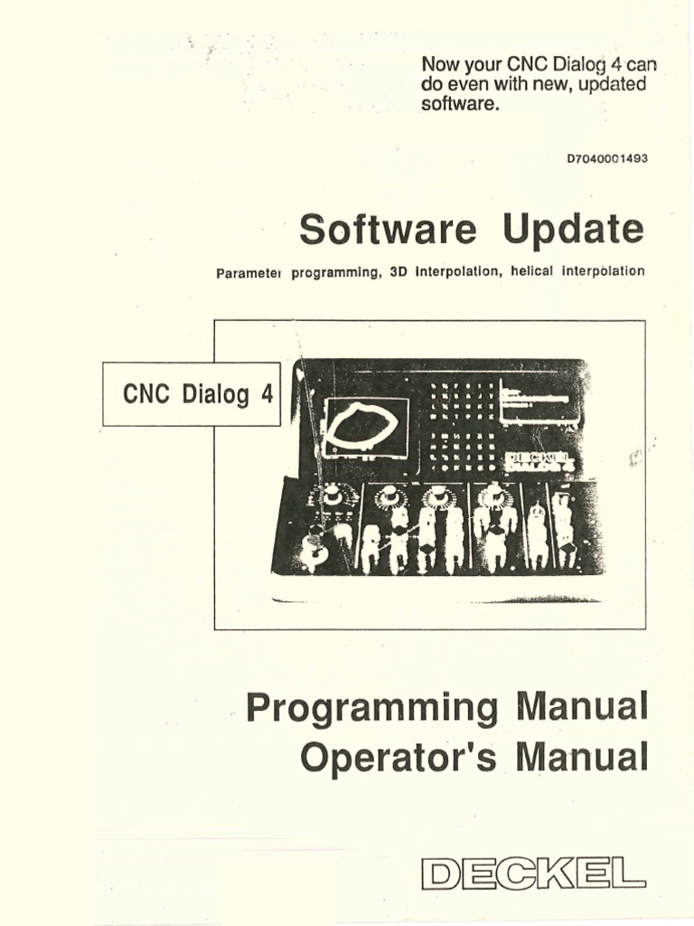 Deckel FPXNC Dialog 4 Software Update Manual Rklopp | PDF ...