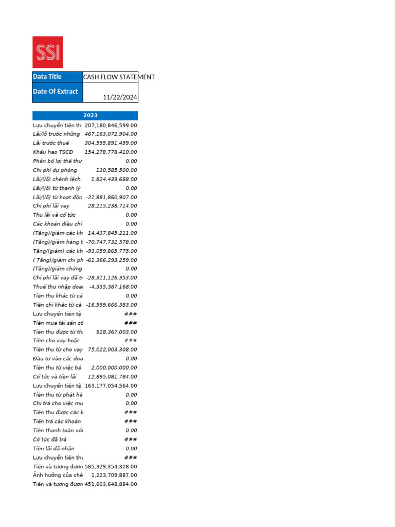 SSI FMC Financial Statement Cash Flow 22112024 | PDF