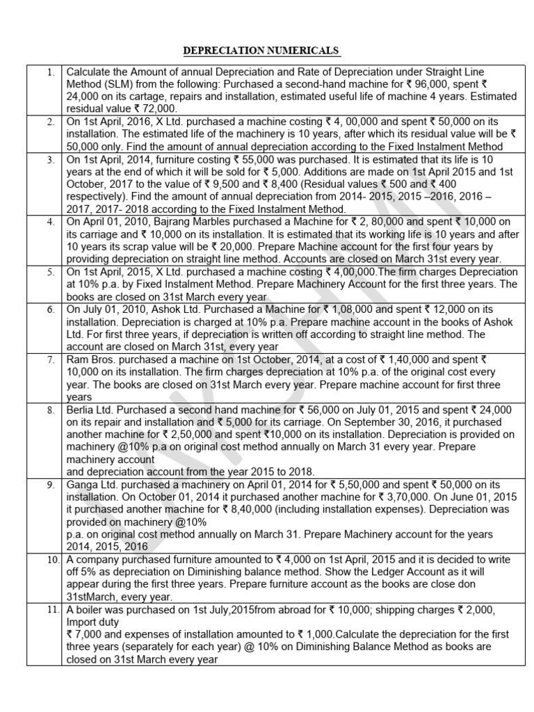 Depreciation- Slm & Wdv | PDF | Depreciation | Financial Economics