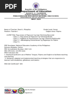 Narrative Report Matatag Training Day 4 | PDF | Teachers | Curriculum