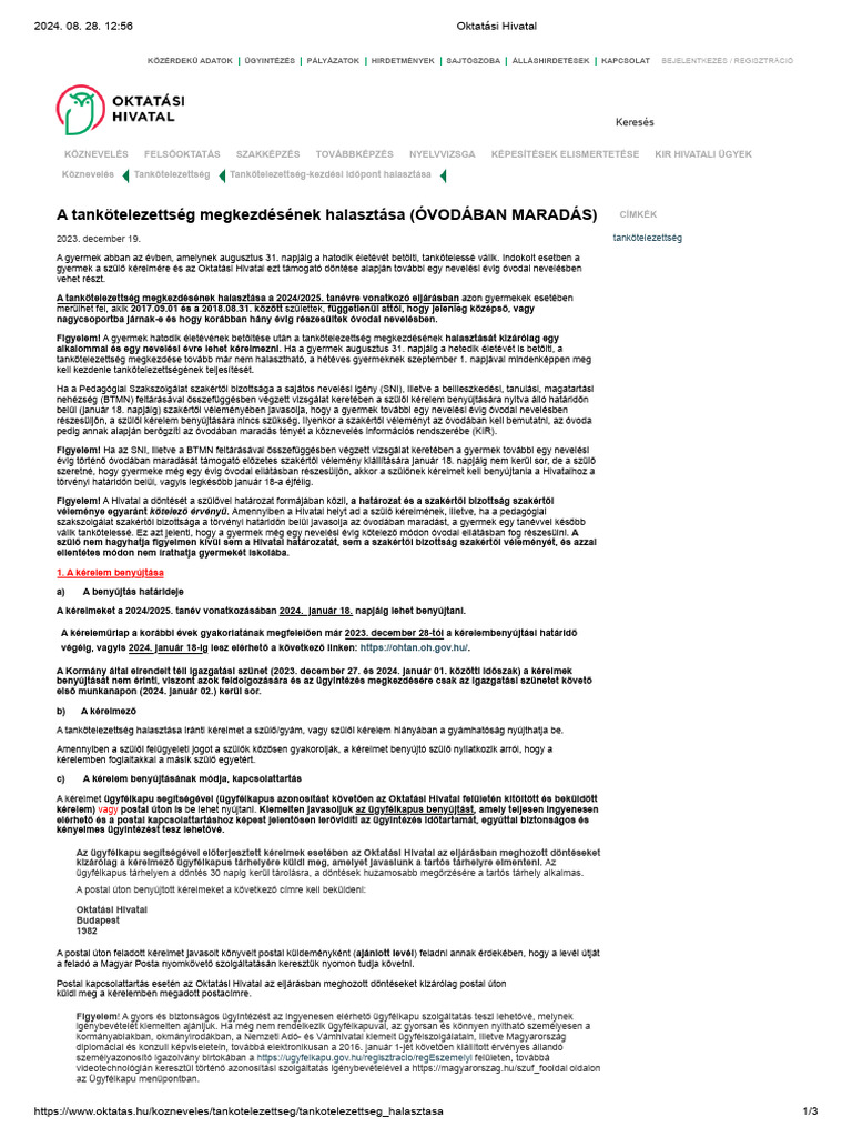 Oktatási Hivatal | PDF