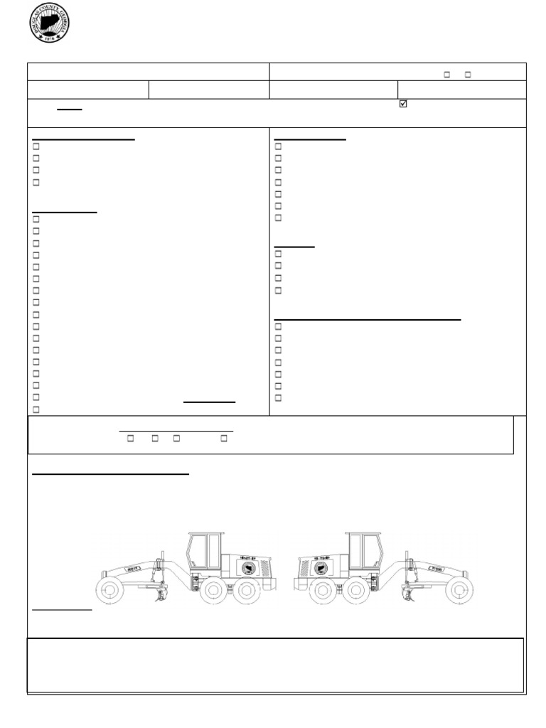 GRADER CHECKLIST | PDF | Truck | Car
