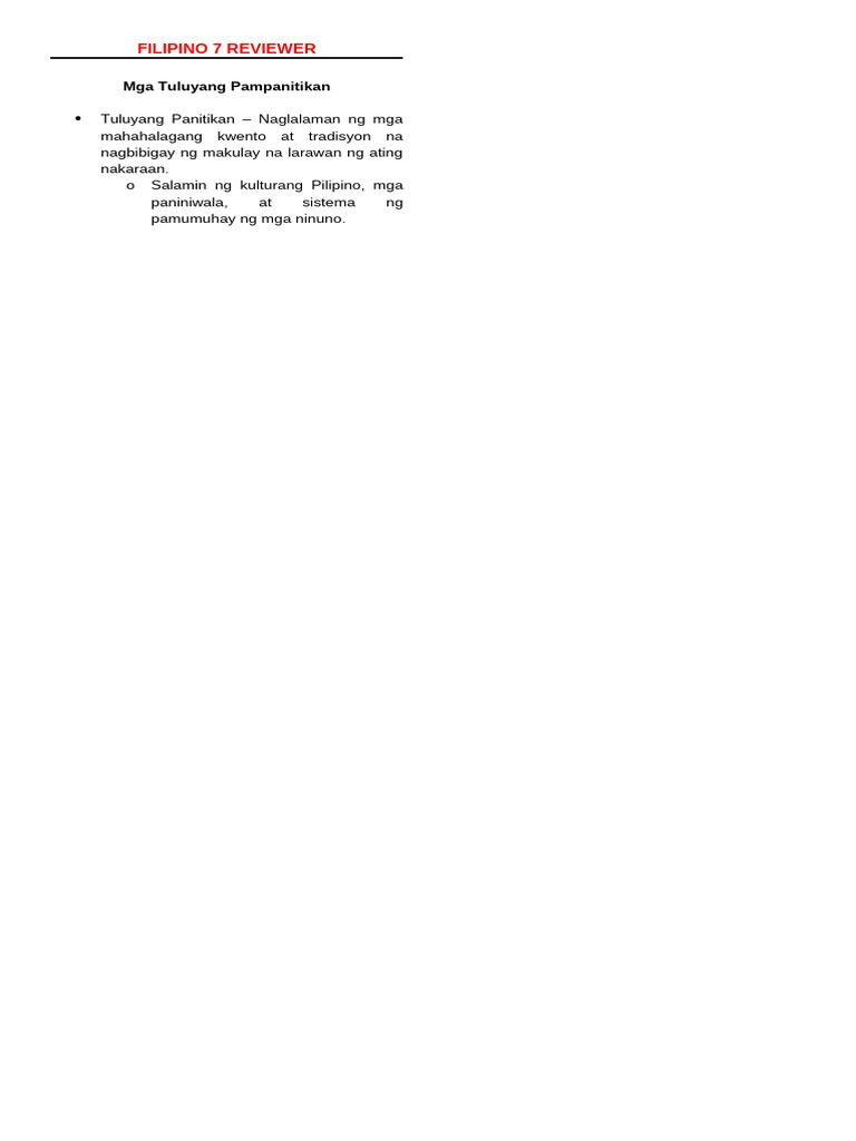 Filipino 7 Reviewer | PDF