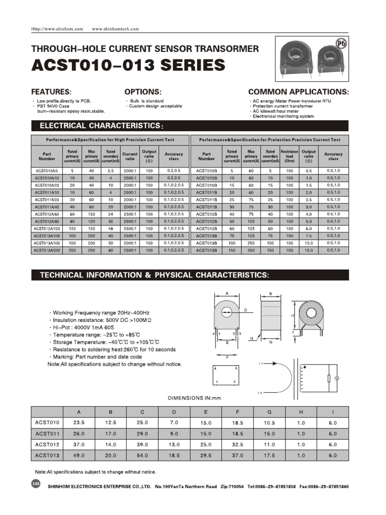 Current Sensing Transformer | PDF