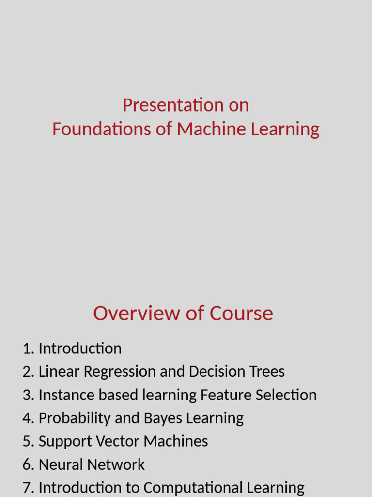 Presentation On ML | PDF | Errors And Residuals | Principal Component Analysis