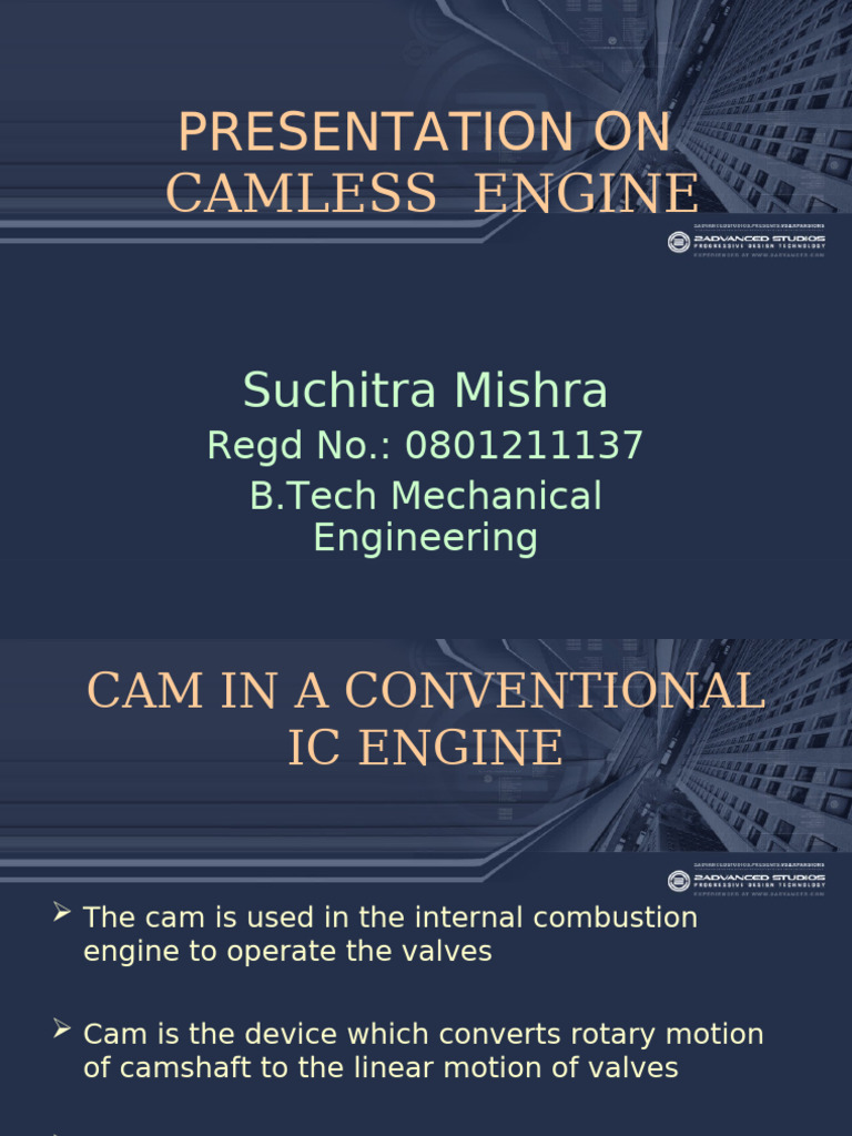 Presentation On: Camless Engine | PDF | Actuator | Engines