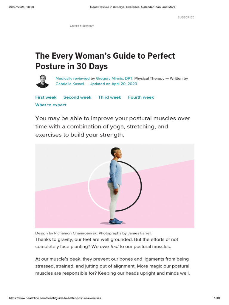 Good Posture in 30 Days: Exercises, Calendar Plan, and More | PDF ...