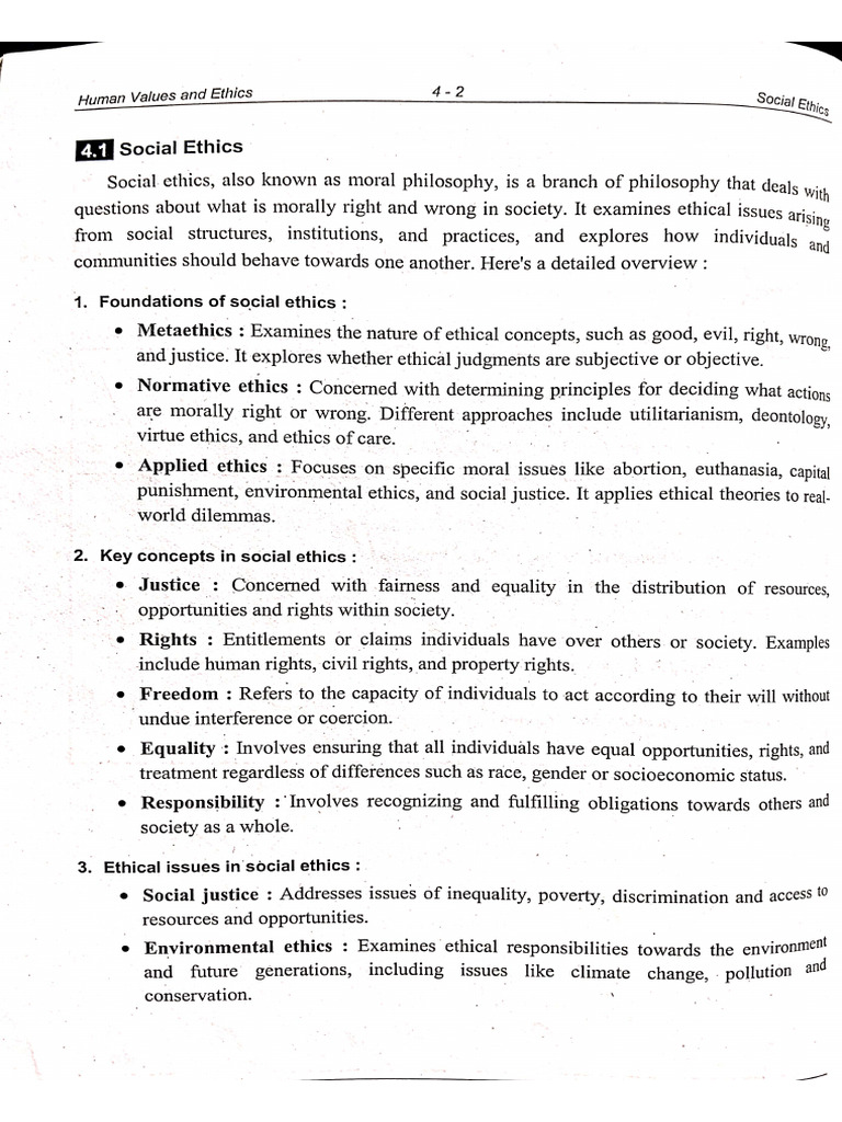 Unit 4 Human Values and Ethics | PDF