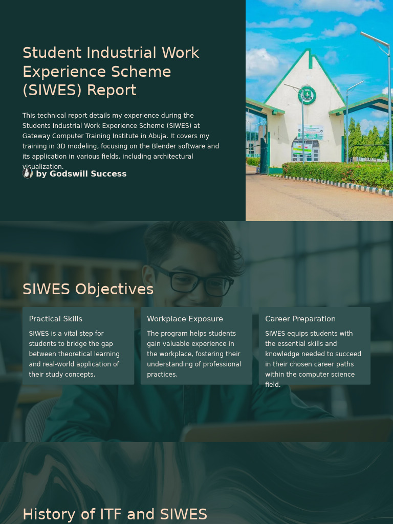 Student Industrial Work Experience Scheme SIWES Report | PDF | 3 D ...