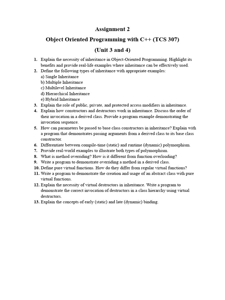 OOP Assignment2 | PDF